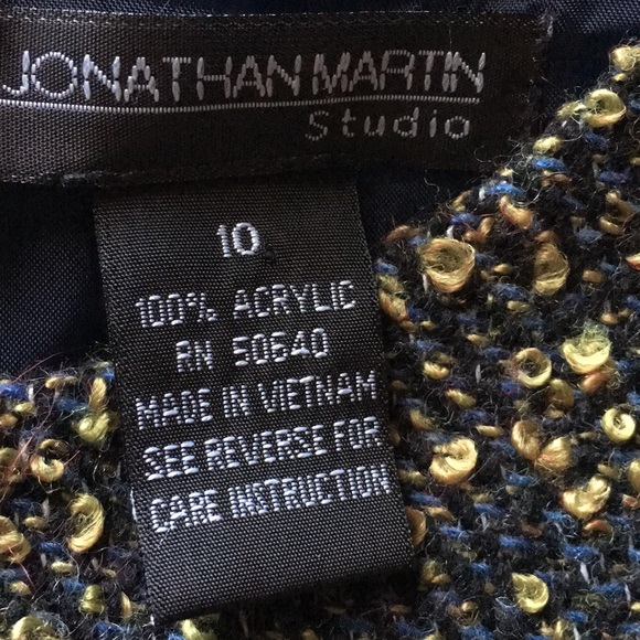 jonathan martin | Dresses | Jonathan Martin Studio Navy Blue Tweed ...